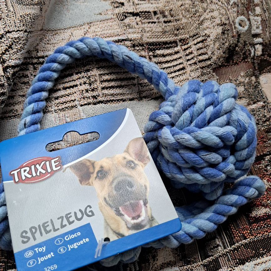 Мяч на верёвке trixiе, ошейник, лососевое масло