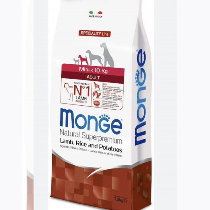 Корм Monge mini для мелких пород с ягненком