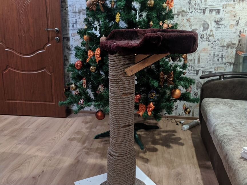 Когтеточка с лежанкой для кошек самодельная