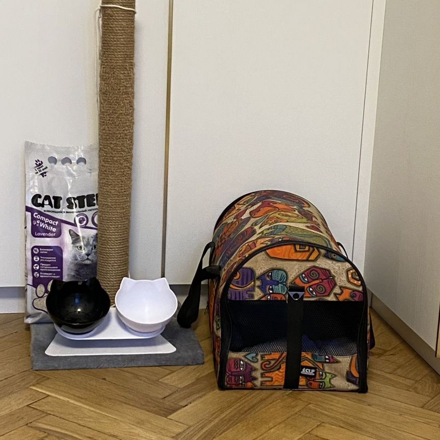 Переноска когтеточка миски наполнитель