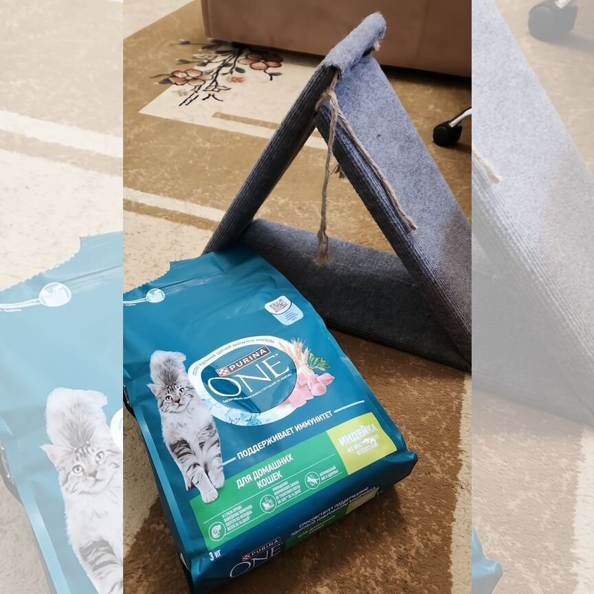 Корм purina one,когтеточка, жидкий корм 4шт