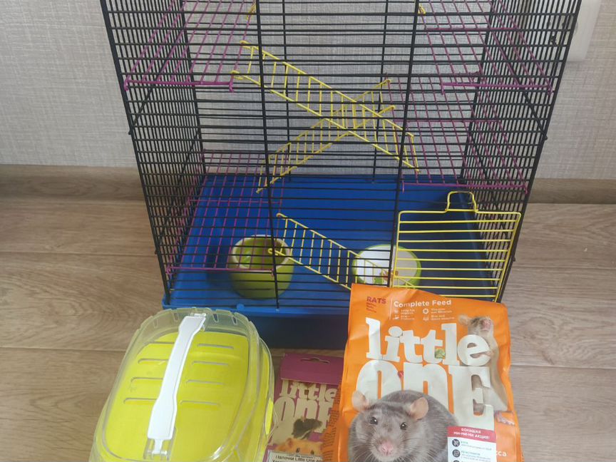 Большая клетка для грузунов + переноска+миски+корм