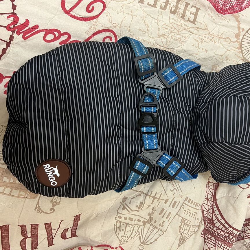 Попона теплая для собаки с шлейкой