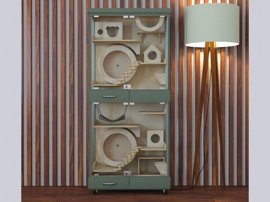 Двойная клетка для шиншилл дегу белки грызунов 3