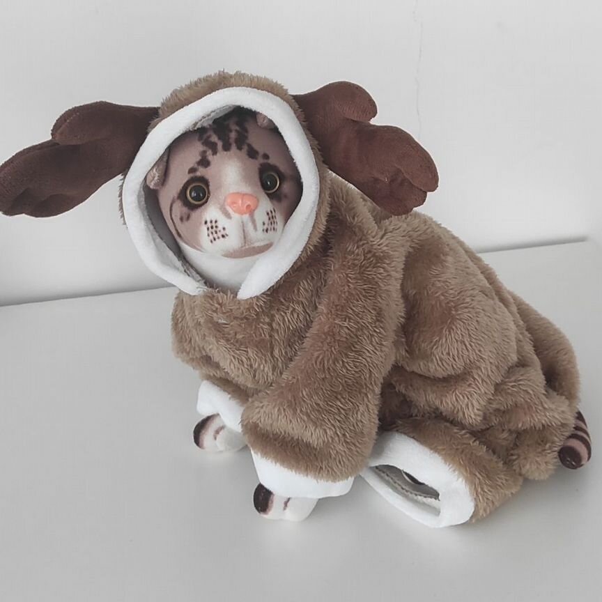 Костюм оленя новогодний для кошек и собак мелких
