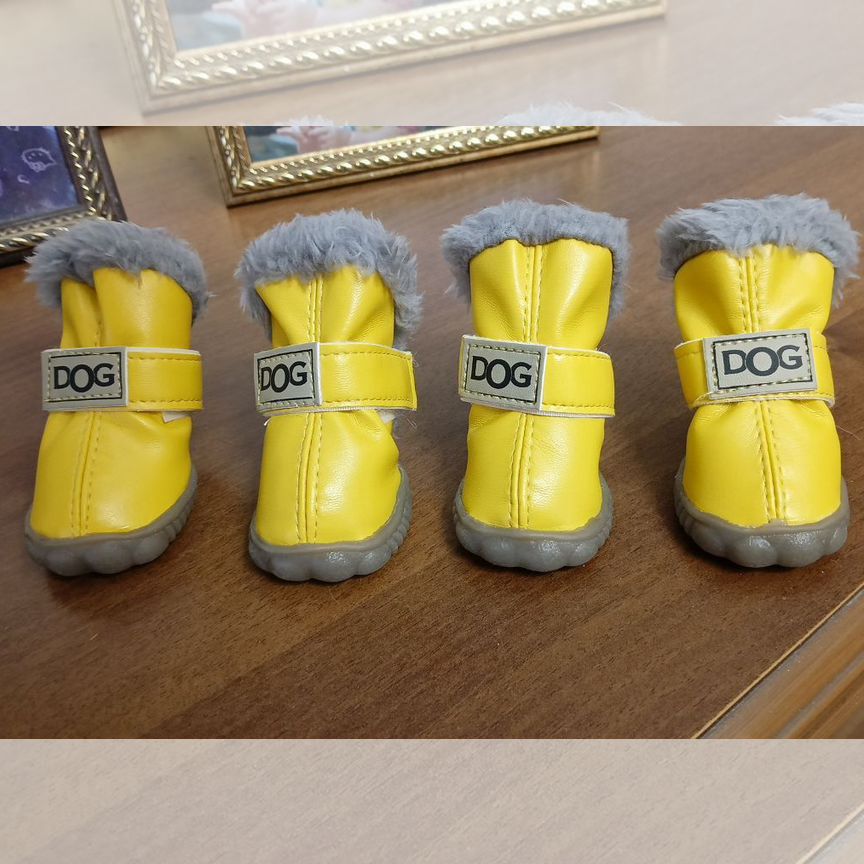 Ботинки для маленьких собак Водонепроницаемые Мех