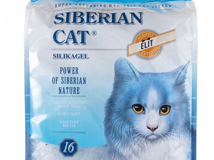 Сибирская кошка наполнитель 16л элита (силикагель)