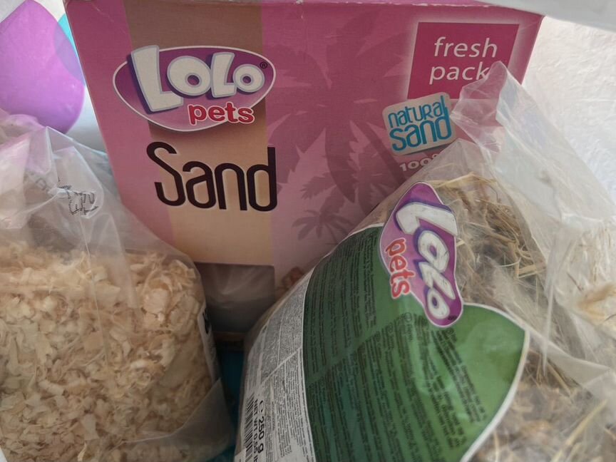 Песок для шиншилл, опилки, сено