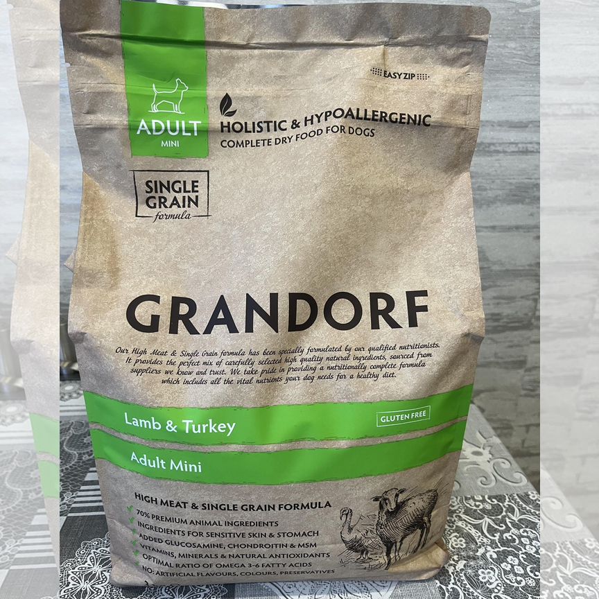Сухой корм grandorf Mini ягнёнок с индейкой 3 кг