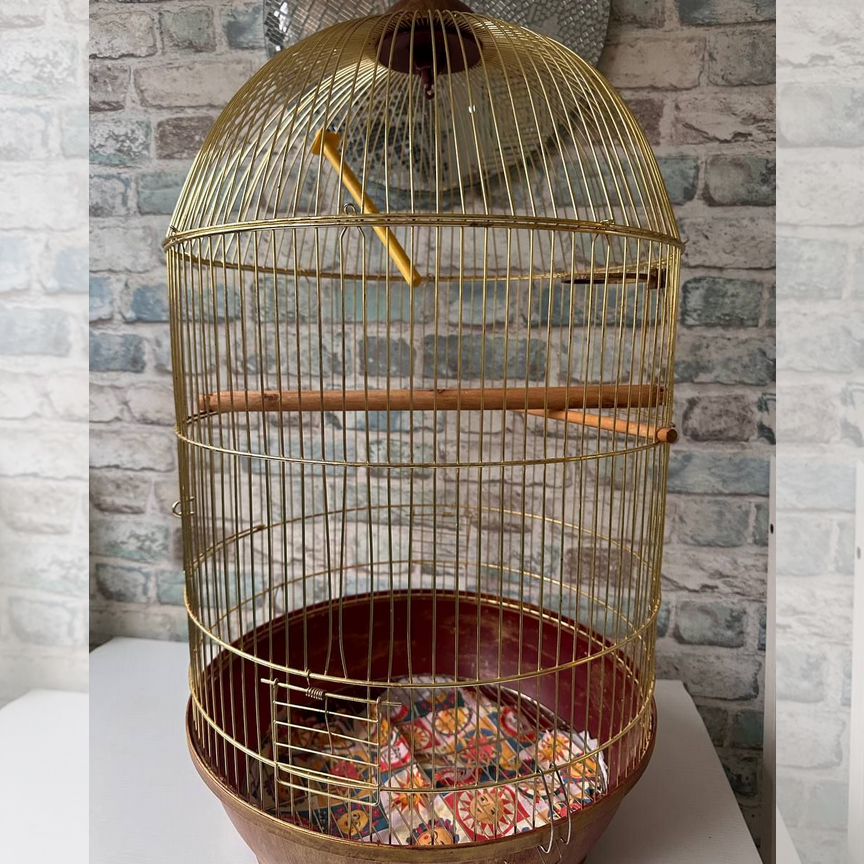 Клетка для птиц большая золотая бу