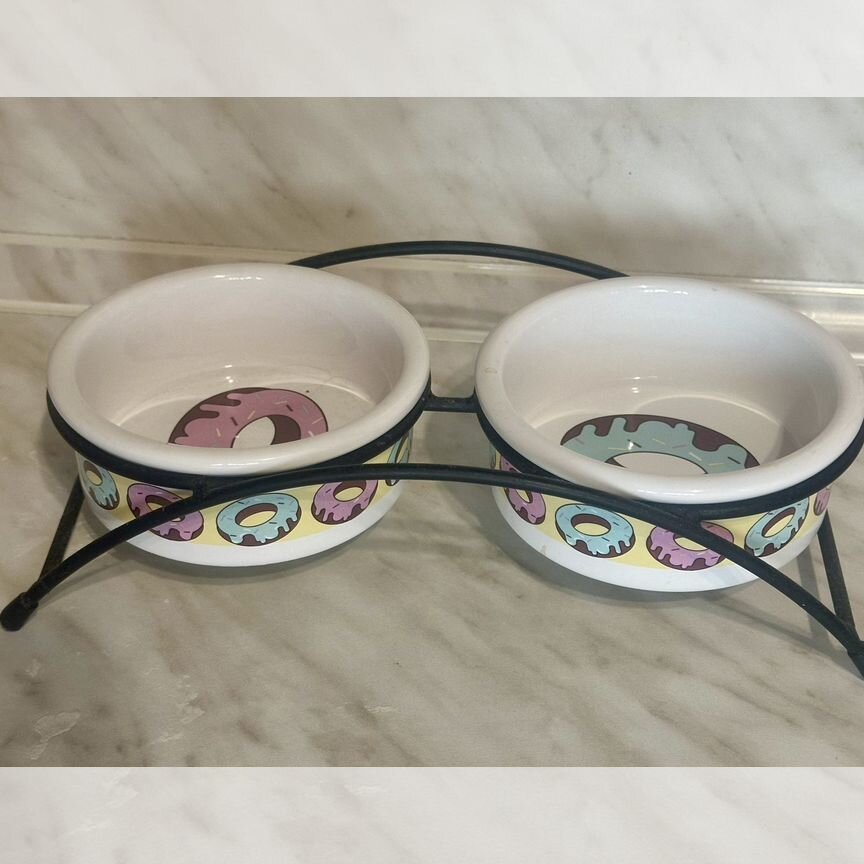 Керамические миски для собак и кошек с подставкой