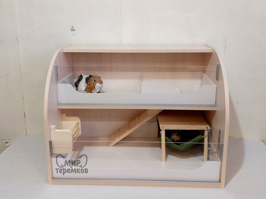 Клетка для морских свинок 80х50х60 см,белдуб,круг2