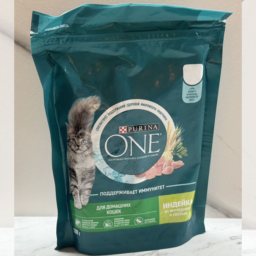 Сухой корм для кошек purina one индейка 200 гр