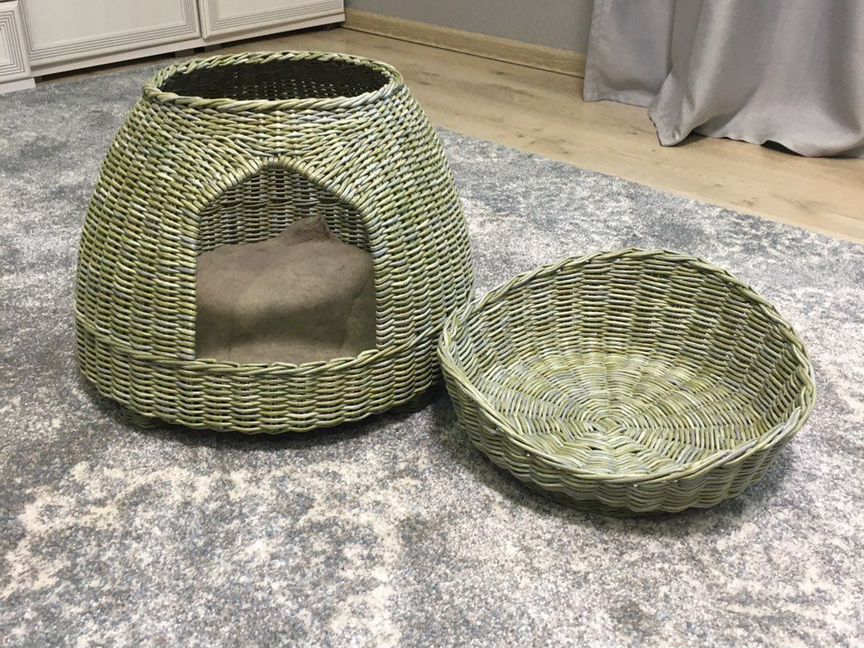 Котодом с лежанкой 2в1 для котика средней величены