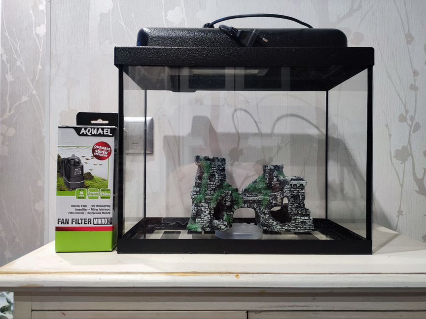 Аквариум+фильтр+декорация