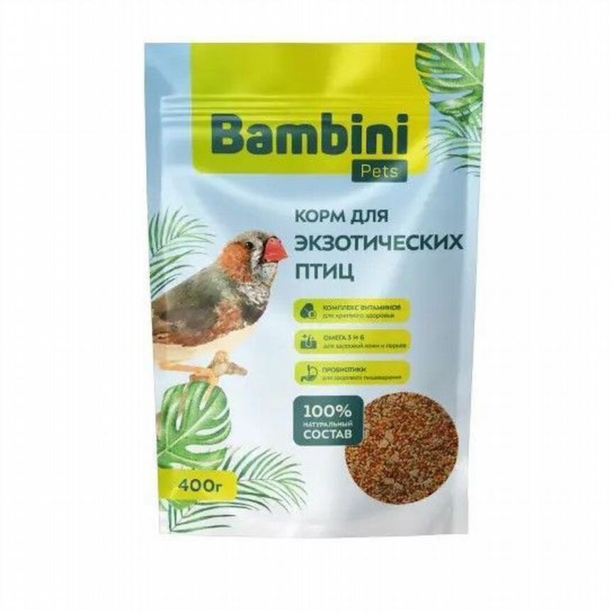 Корм Bambini Pets для экзотических птиц, 400 г