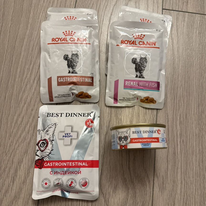 Корм для кошек 6шт Royal C,Best Dinner RenalGastr