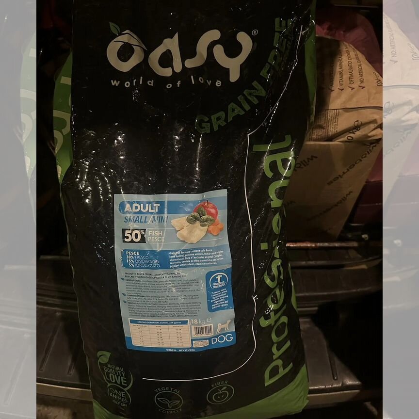 Oasy Сухой корм для собак, с рыбой 18 кг