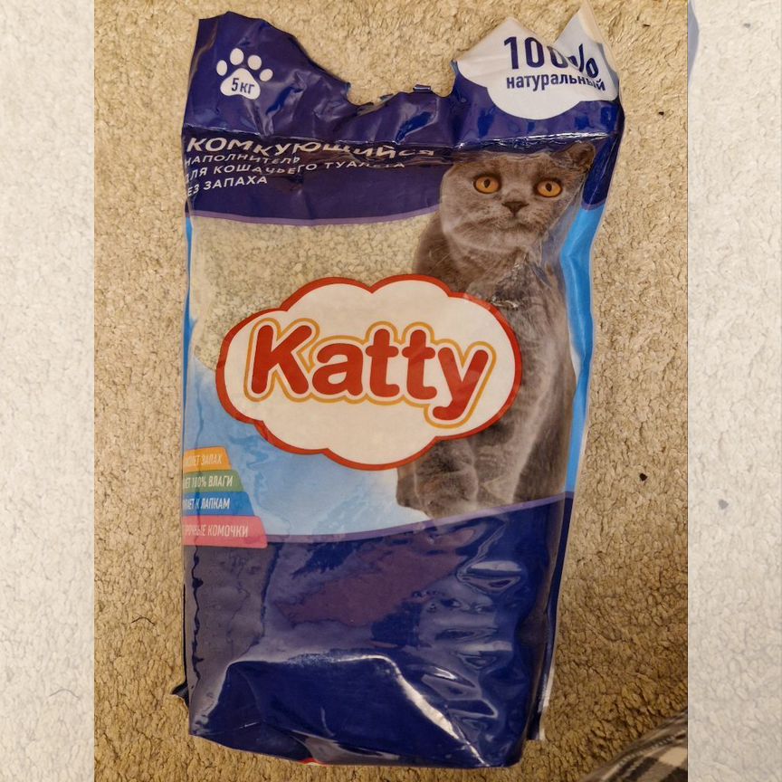 Наполнитель Katty комкующийся 5 кг