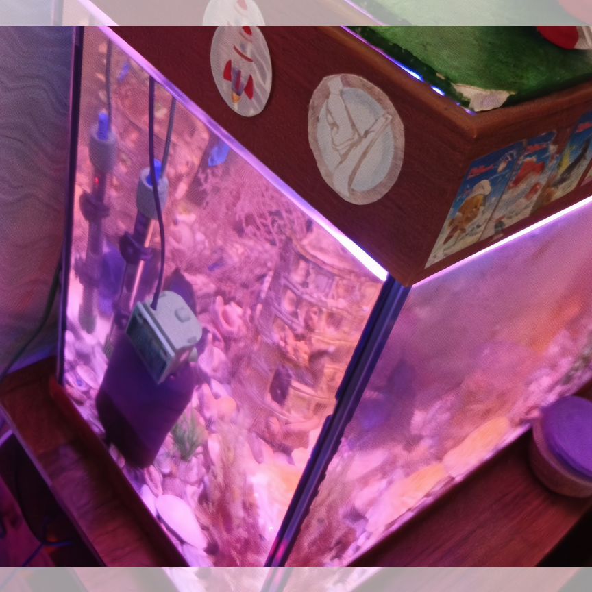 Аквариум с рыбками 80 литров с тумбой