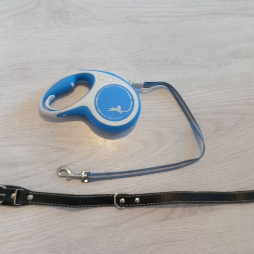 Поводок рулетка flexi и ошейник