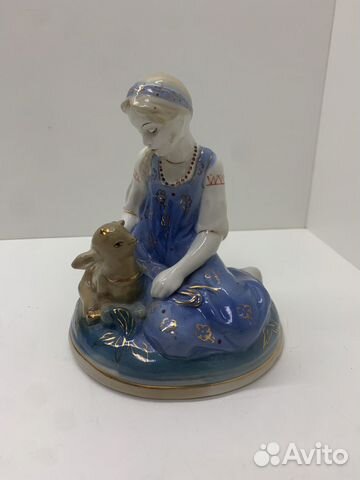 Статуэтка Аленушка с козленком Гжель купить в Москве | Хобби и отдых ...