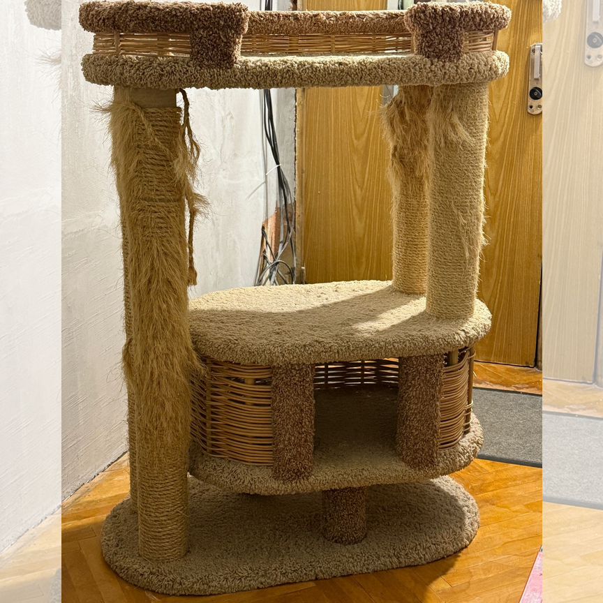 Кошачий домик с когтеточкой Пушок
