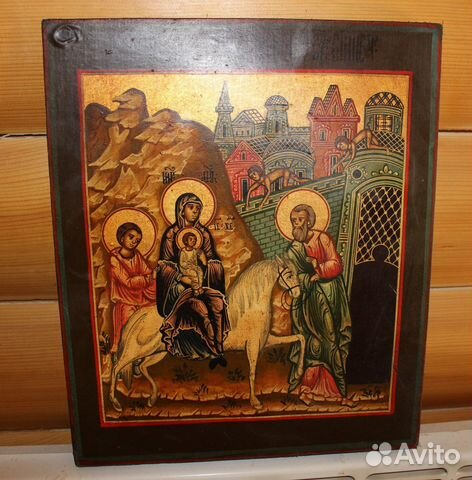 Икона Бегство в Египет живопись золочение купить в Петрозаводске ...