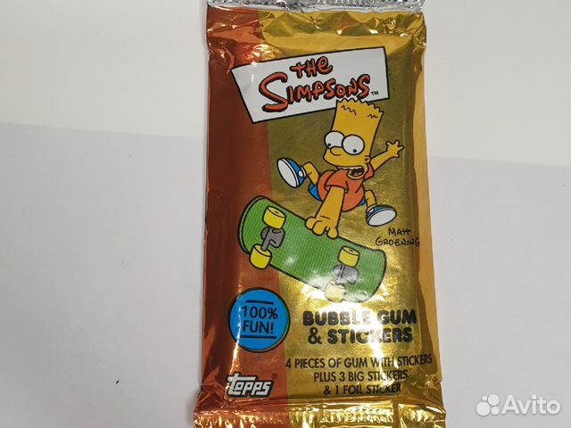 The simpsons bubble gum & stickers topps купить в Пушкино | Хобби и ...