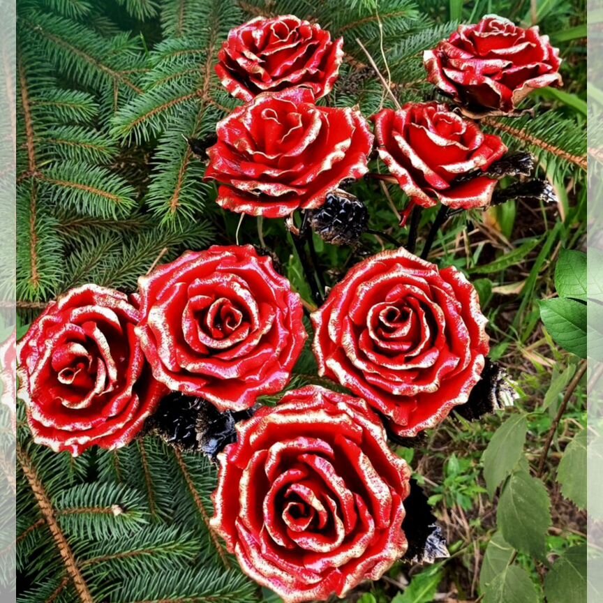 Кованые разные цветы из металла