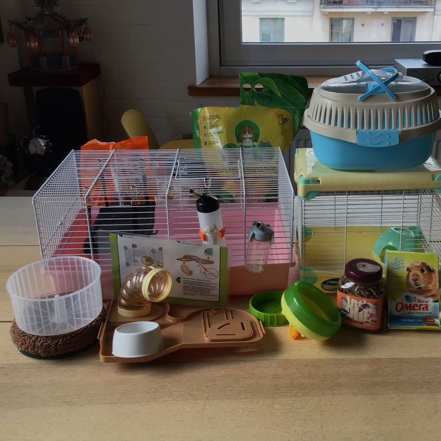 2 Клетки для крыс б/у+переноска