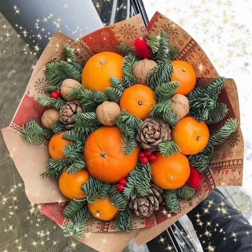 Букет композиция из мандаринов