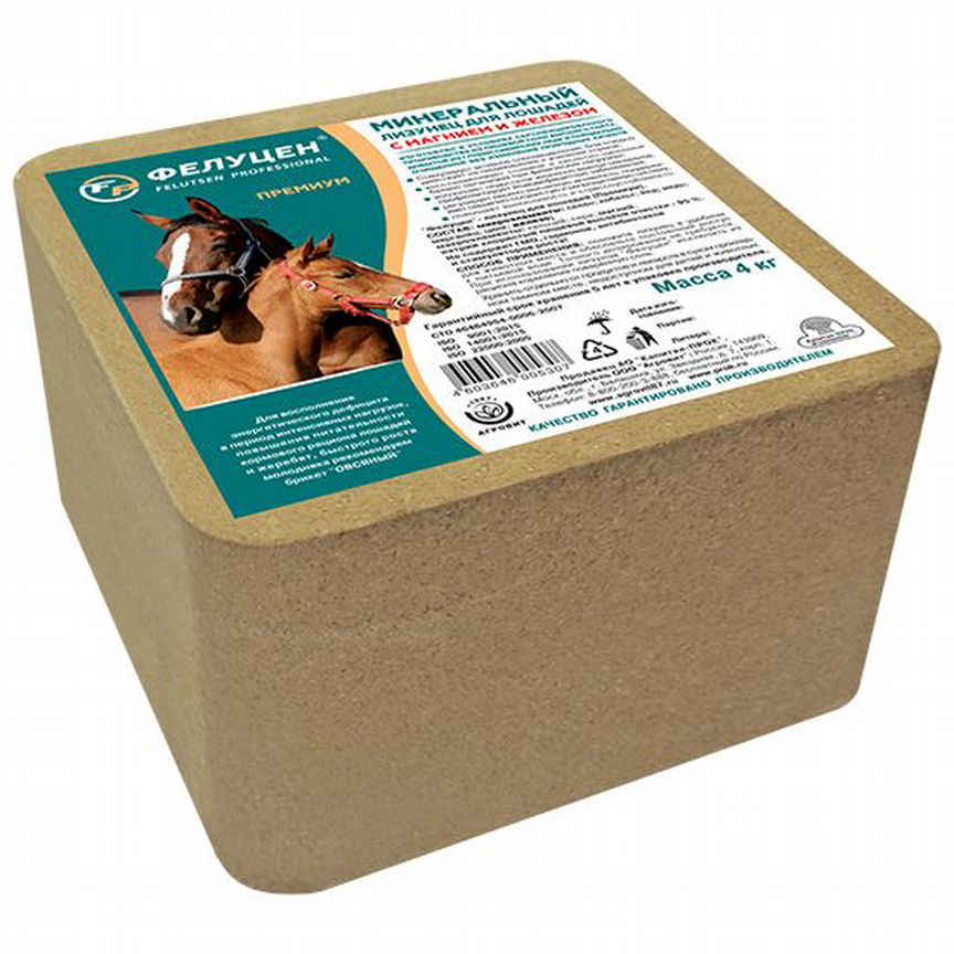 Лизунец Фелуцен Премиум для лошадей с магнием 4 кг