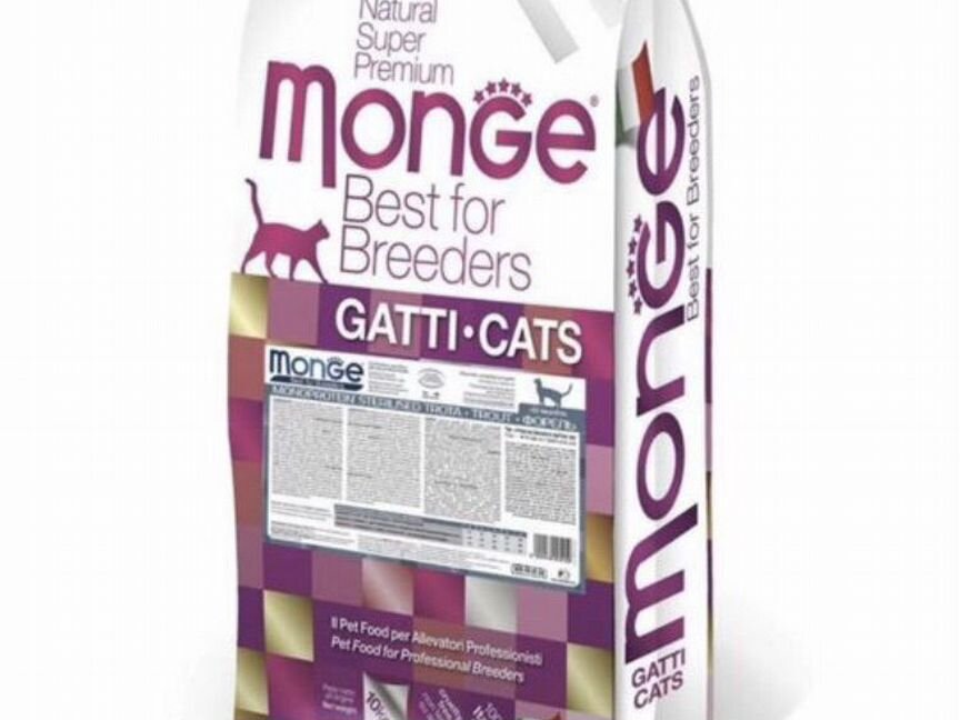 Монж 10 кг для стерилизованных кошек из форели