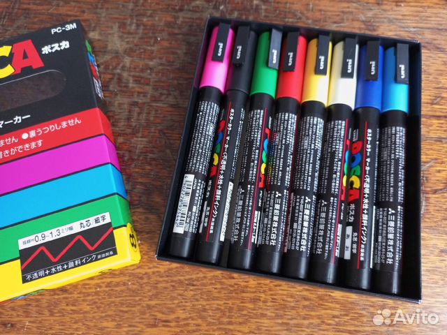 Продам маркеры UNI Posca 5M набор из 8 цветов купить в Санкт-Петербурге ...