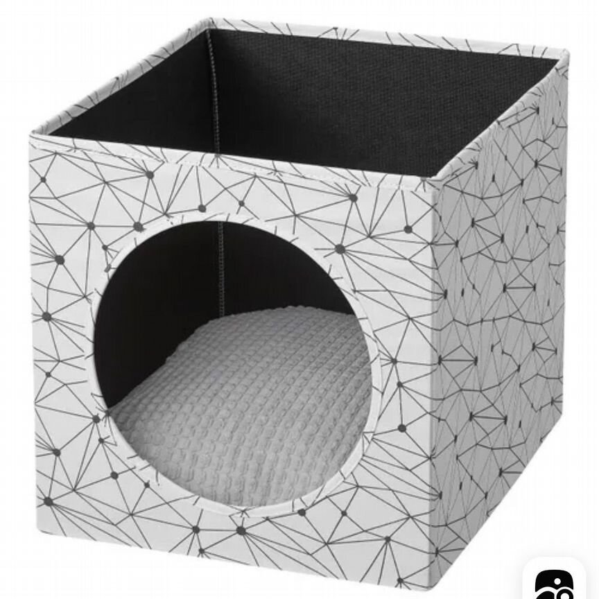 Домик для кошки с подушкой 33x38x33 см белый IKEA
