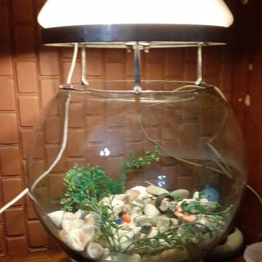 Ваза шар аквариум с лампой СССР