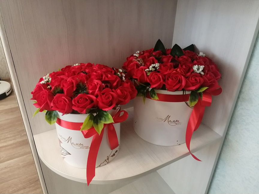 Мыльные розы в коробке