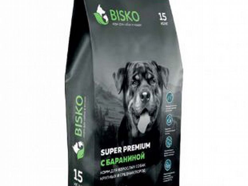Корм для собак Bisko баранина 10 кг, 15 кг
