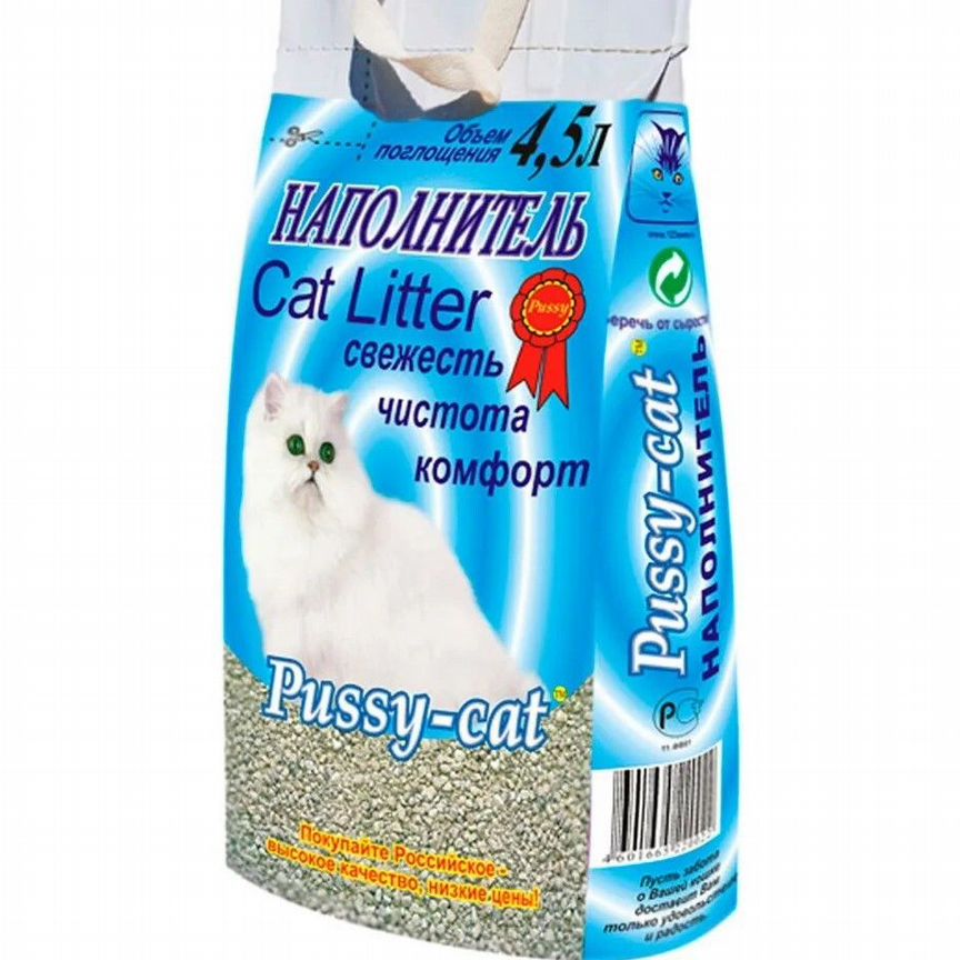 Наполнитель pussy-CAT "Цеолит" впитывающий цеолитовый - 4,5 л