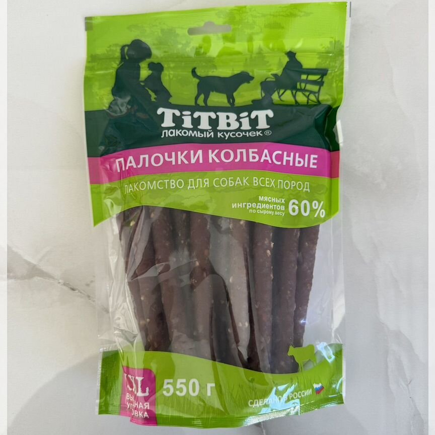 Titbit палочки колбасные для собак (лакомства)