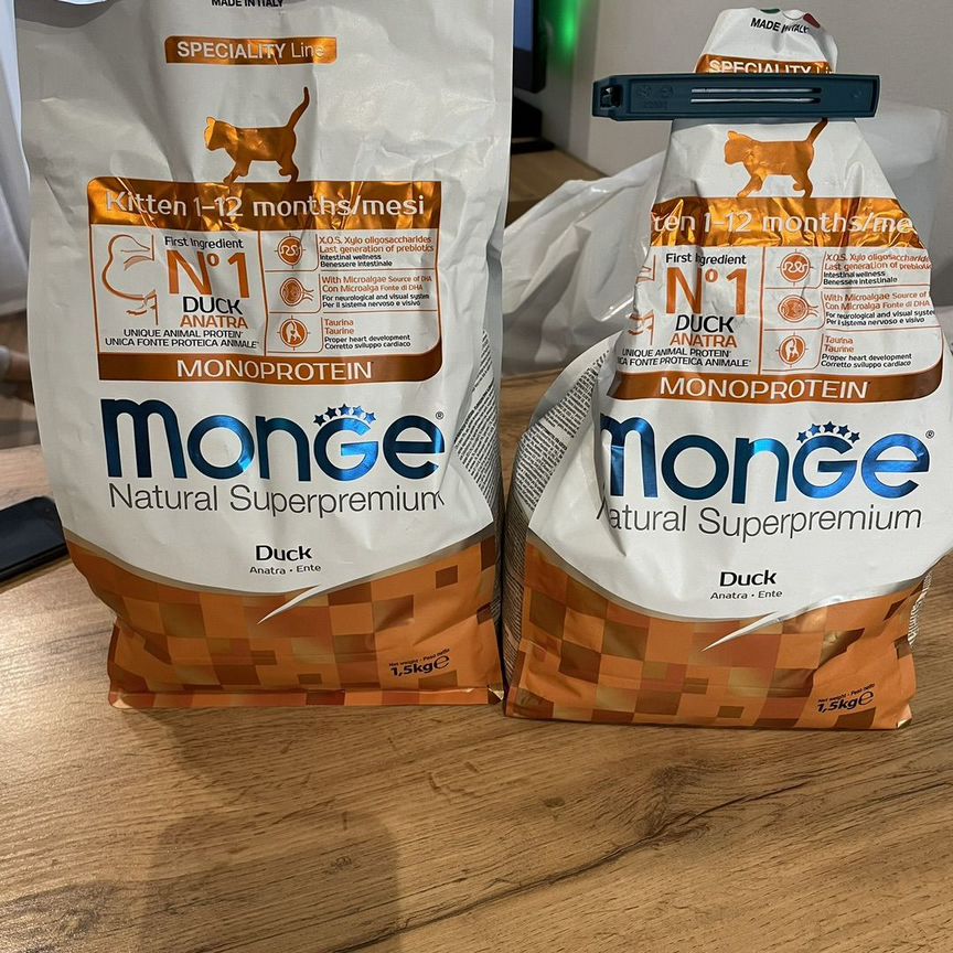 Сухой корм для котят Monge monoprotein duck