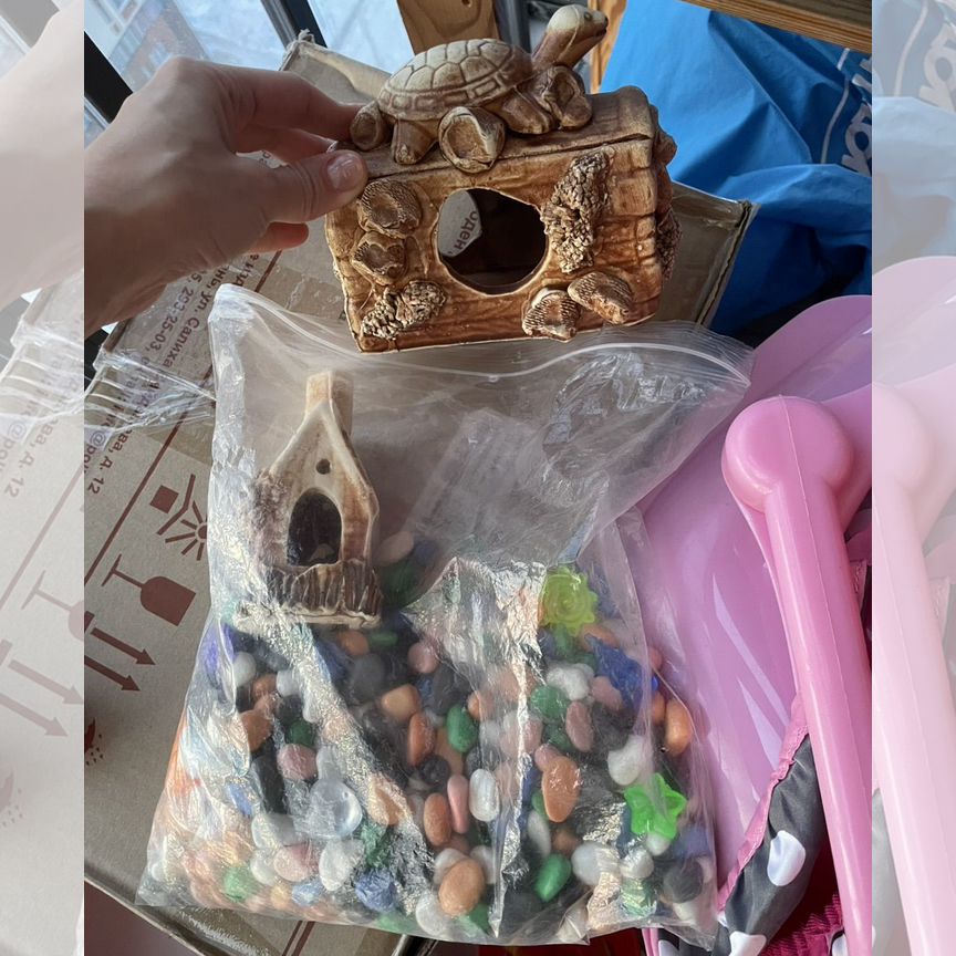 Домик и камни в аквариум