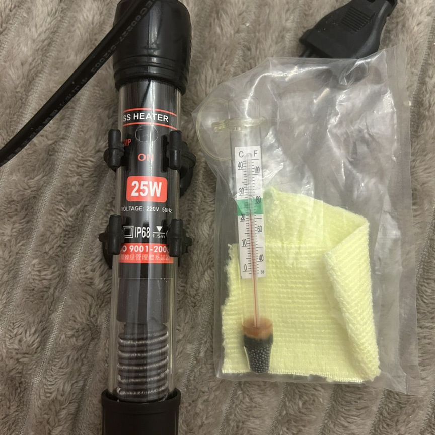 Нагреватель и термометр для аквариума новые