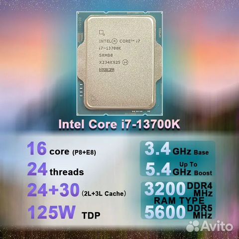 Intel core i7 13700k купить в Екатеринбурге | Электроника | Авито
