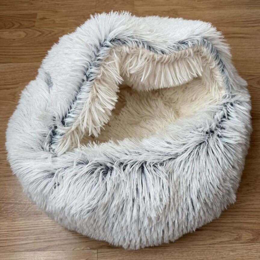 Плюшевая лежанка - мешок для кошек и мелких собак