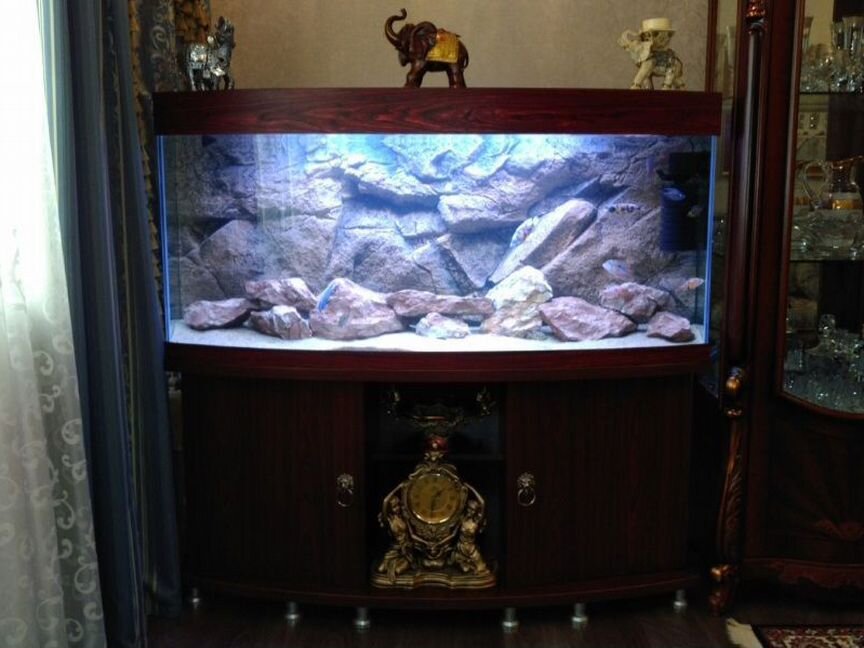 Аквариумный рельефный 3D фон "Скалы", 165х75 см