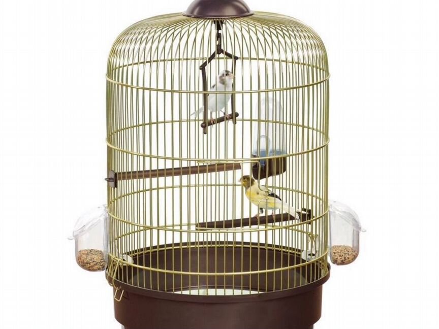 Клетка для птиц круглая золотая