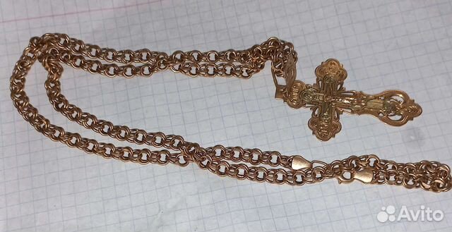 Золотая цепь с крестом мужская купить в Рязани | Личные вещи | Авито