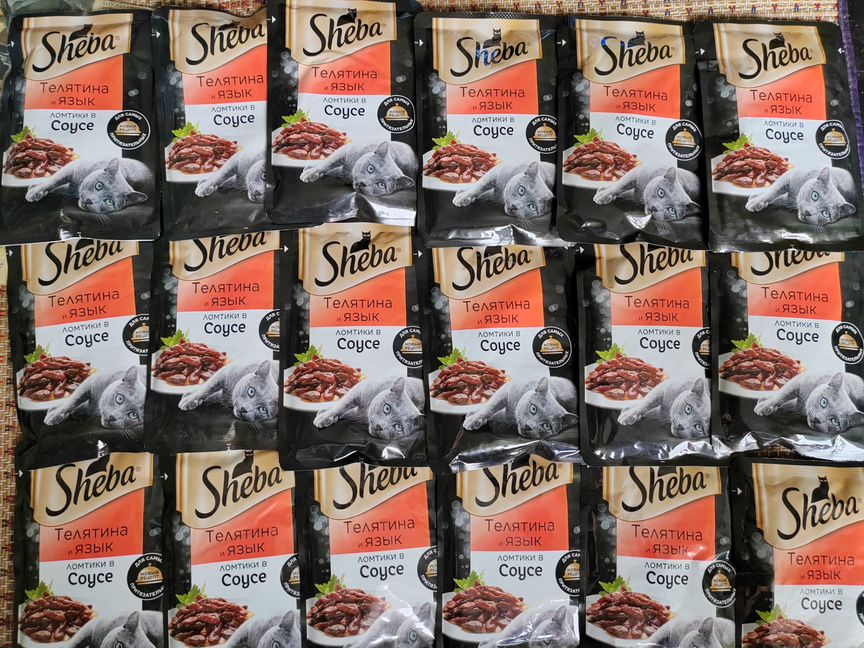 Sheba паучи Телятина и язык. 75г